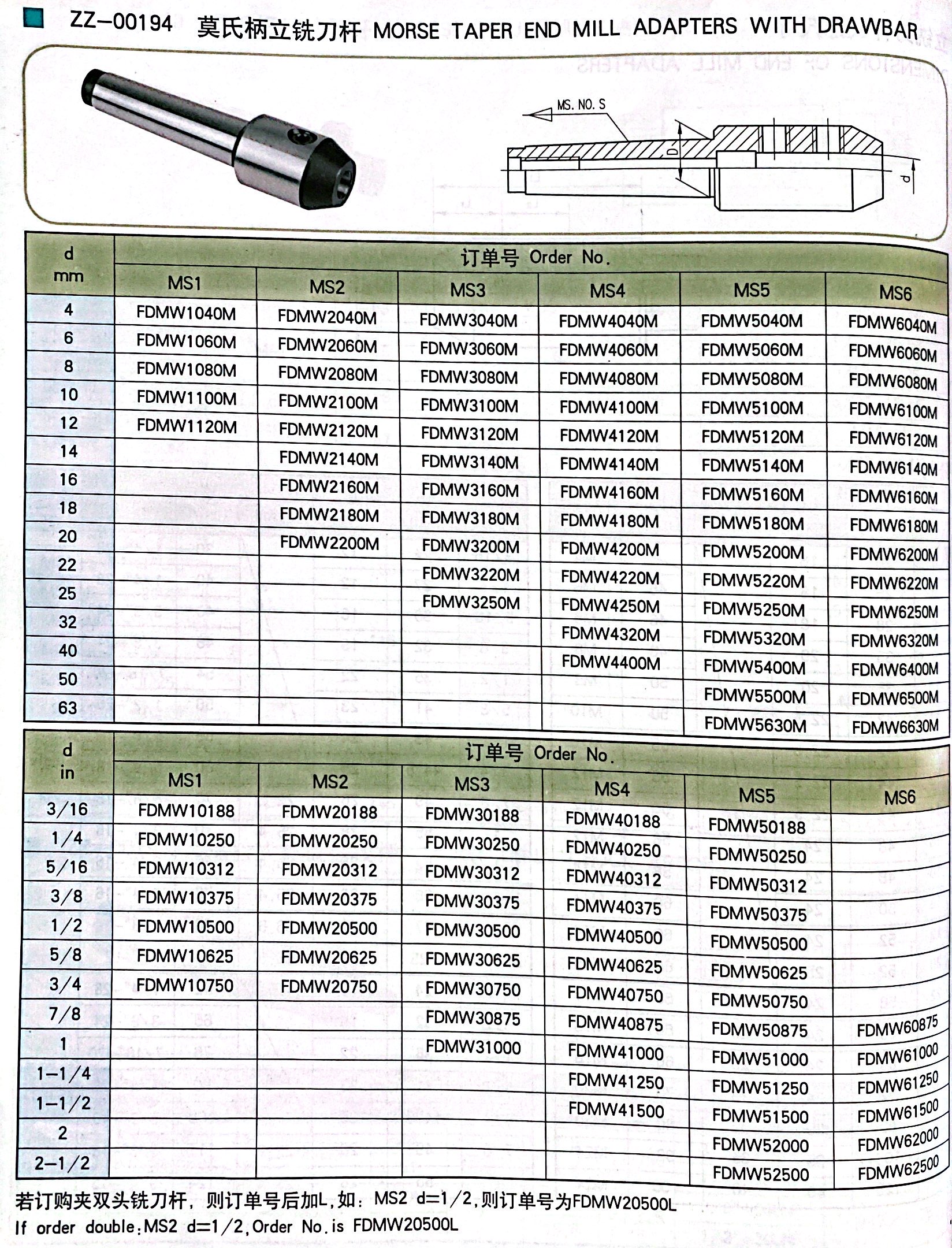 MT3 MT4 SLN Morse Taper End Mill Adaptor or Weldon Adapter with Drawbar ...