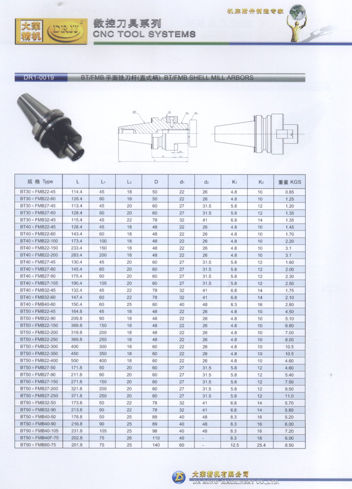 BT50 FMB60 Shell Mill Arbors Face Mill Adapter - Buy shell mill arbors ...
